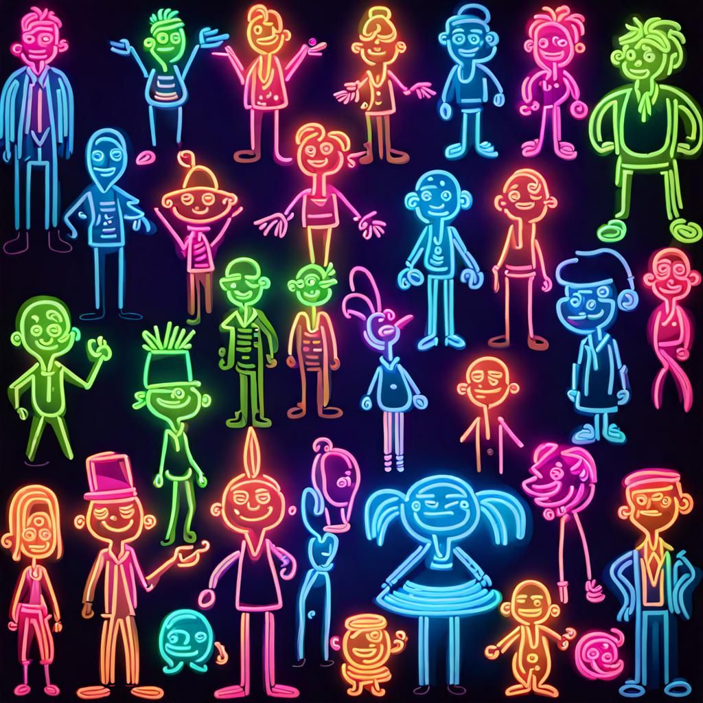 Neon People Collection - AI Generated Artwork - NightCafe Creator