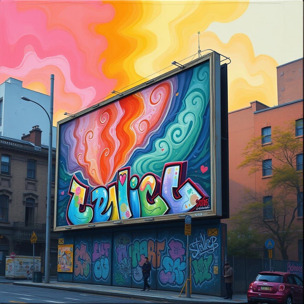 Evanesce Fade Old Hand Painted Billboard Moebius complementary colors ...