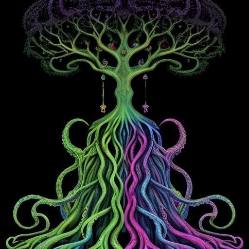 Secret within the Tentacle-y Spirit Tree of Cthulhu deep color ...
