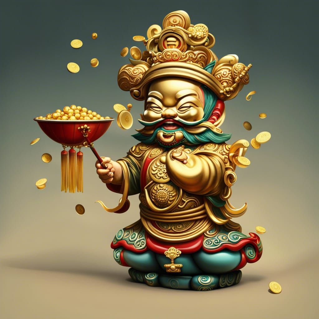 Chinese Caisen (money God), abundance, money, wealth, gold, riches in ...