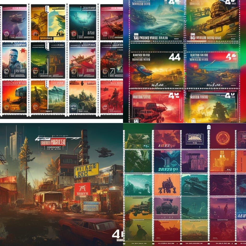 FALLOUT 4 postage stamps - AI Generated Artwork - NightCafe Creator