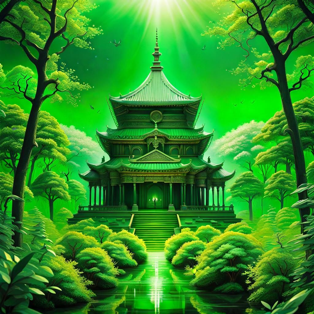 Ethereal Symbol of Hope in a Vibrant Digital Lands... - AI Art