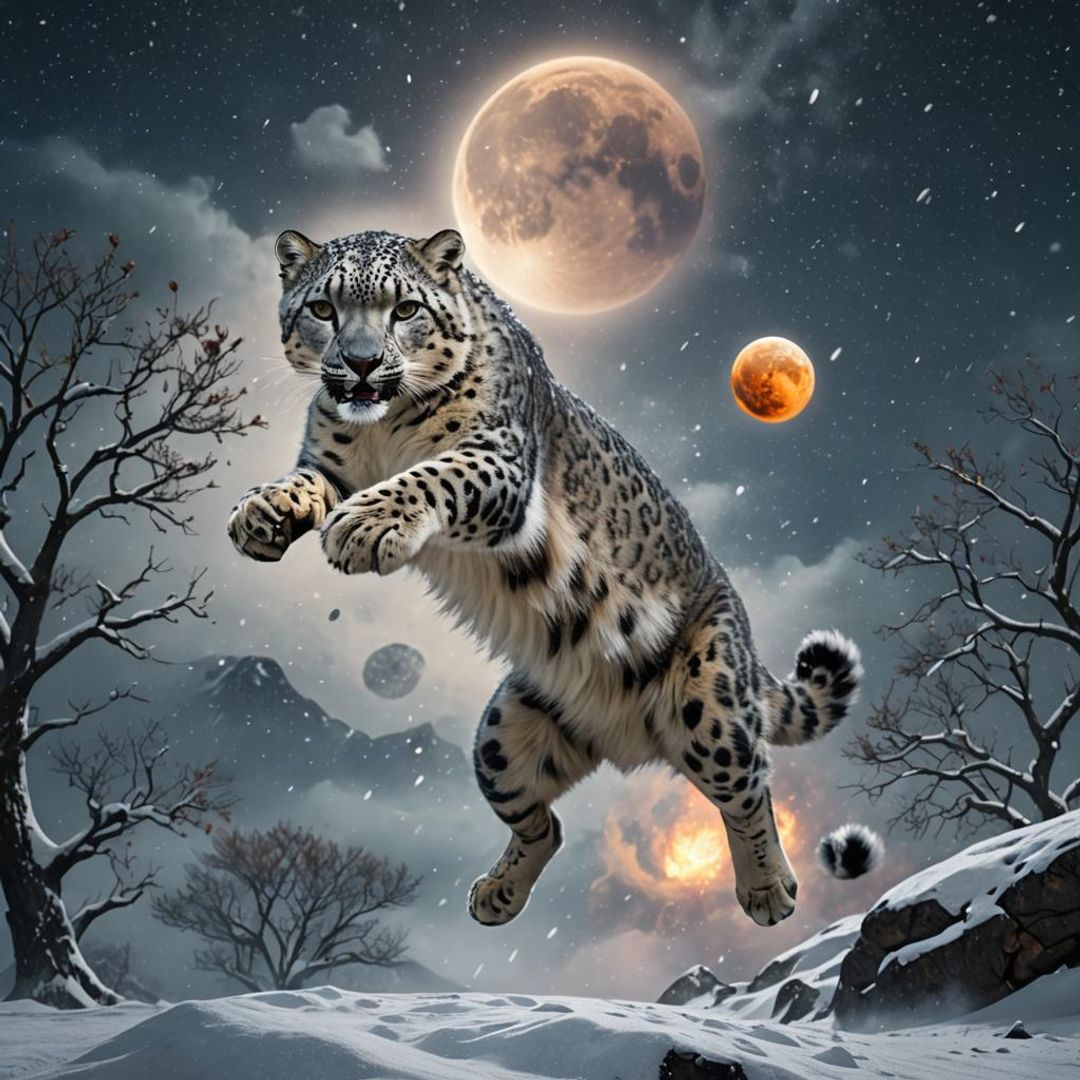 My snow leopard OC Seiun! - AI Generated Artwork - NightCafe Creator