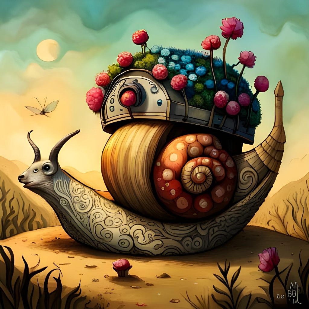 A fantasy snail house with flowers - AI Generated Artwork - NightCafe ...
