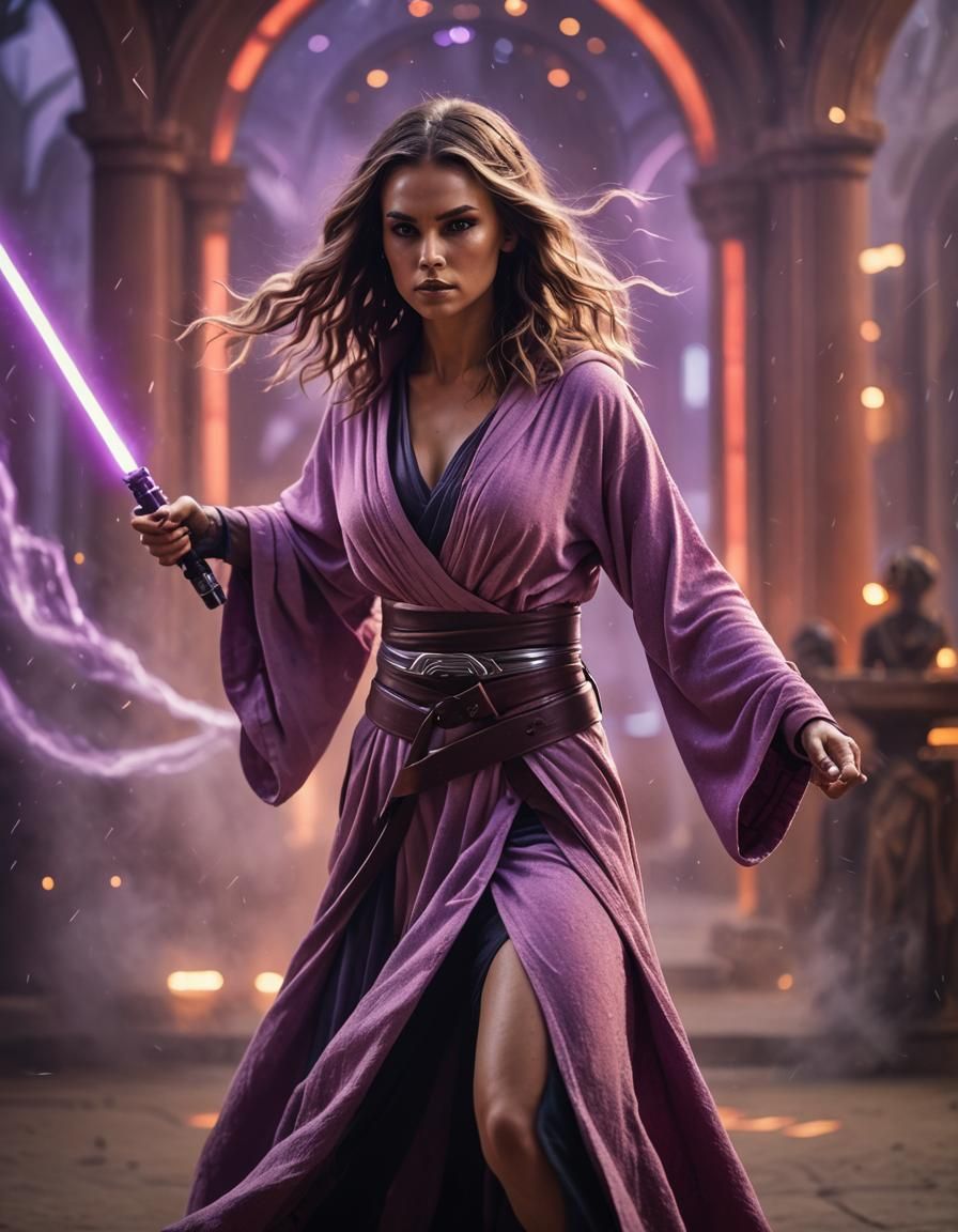 Amanda Billaba, A Jedi Master (single light saber wielder) ♠️ - AI ...