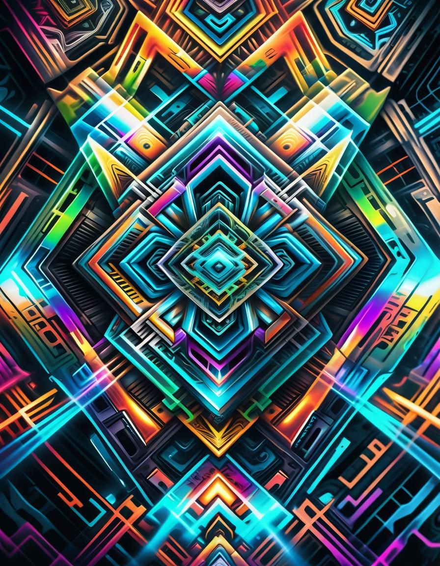 Abstract geometric psy-art, 14mar24 - AI Generated Artwork - NightCafe ...