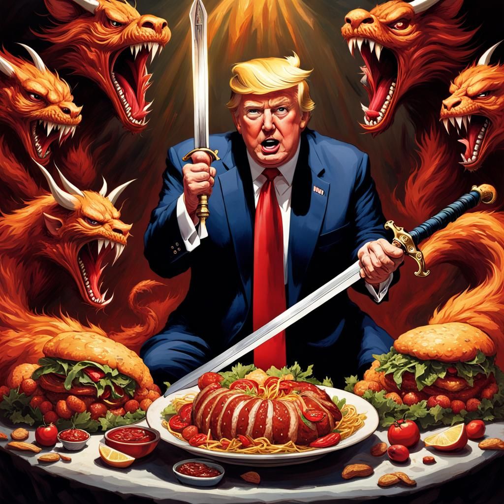 The God of the Hell eating demons for dinner. The bright is higher than ...