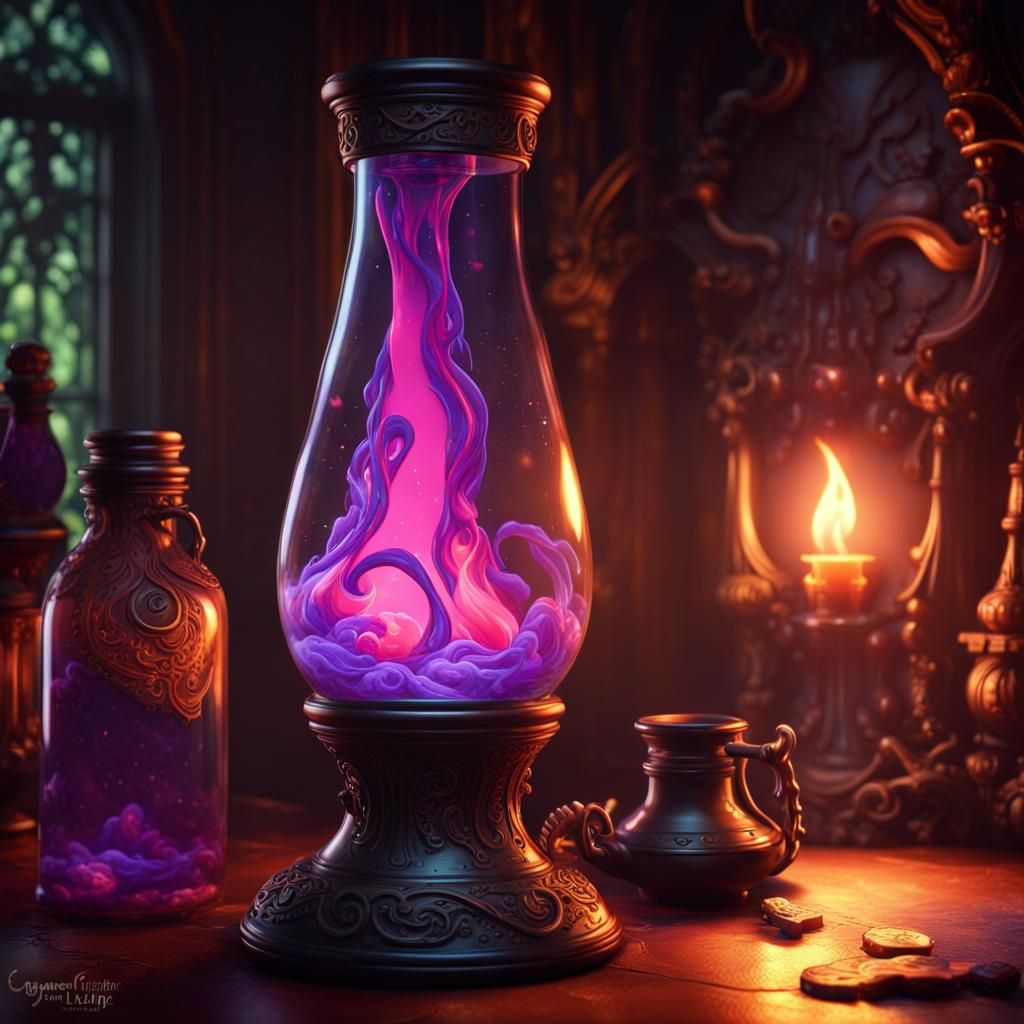 A Witches Brew Bottled Lava Lamp, Stunning lighting of all colors and ...