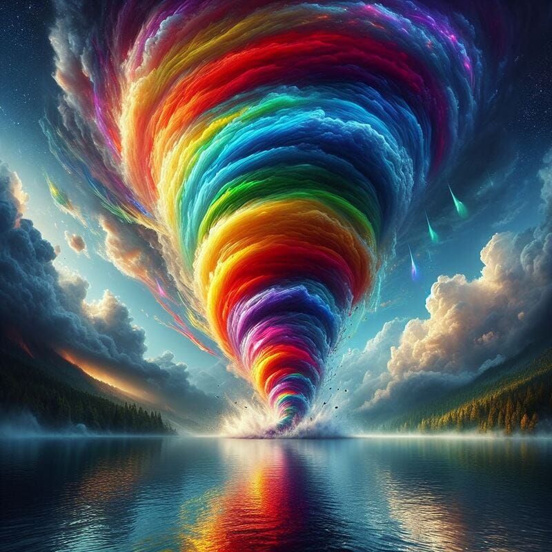 Rainbow Tornado II - AI Generated Artwork - NightCafe Creator