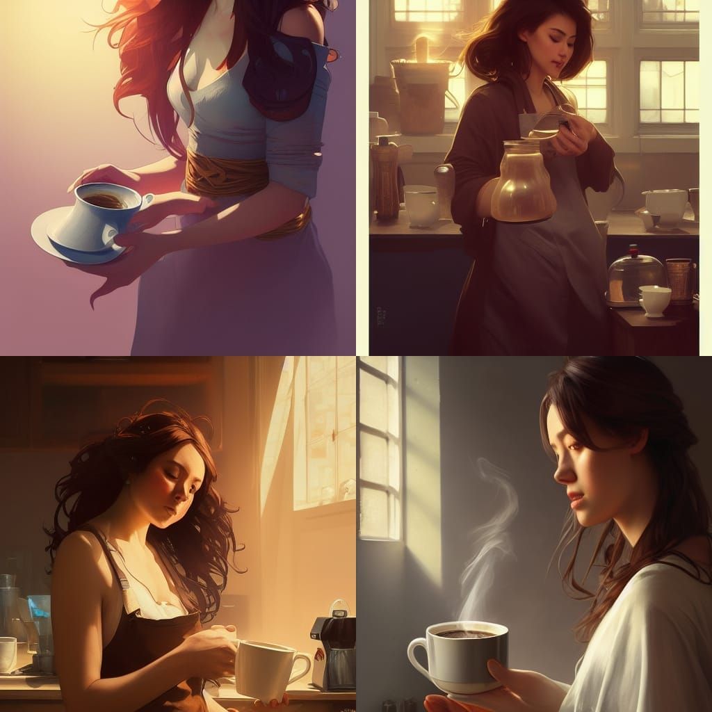 Women Making Coffee Ai Generated Artwork Nightcafe Creator