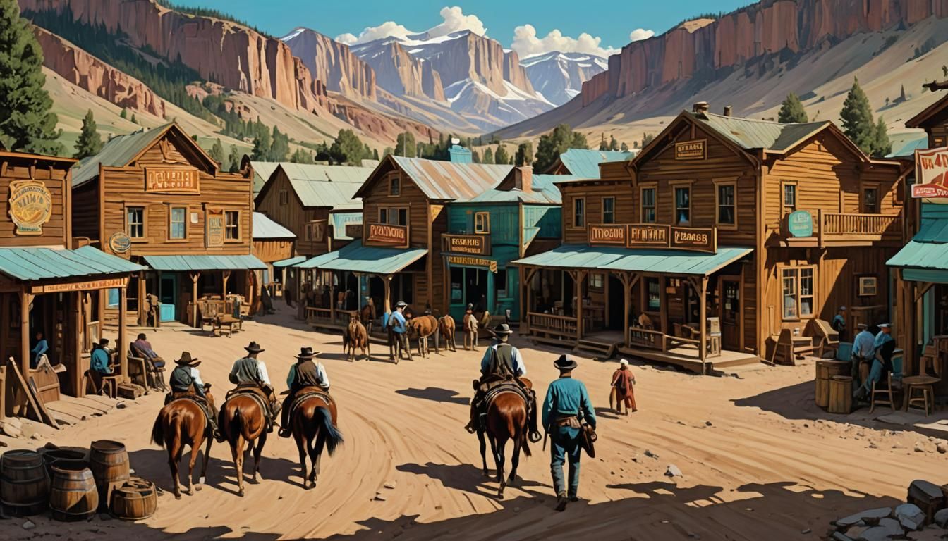 Small Western Town around 1850 in the Wild West - AI Generated Artwork ...