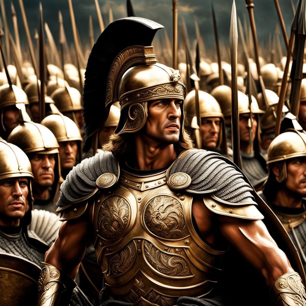 Achilles leading the Achaeans into battle - AI Generated Artwork ...