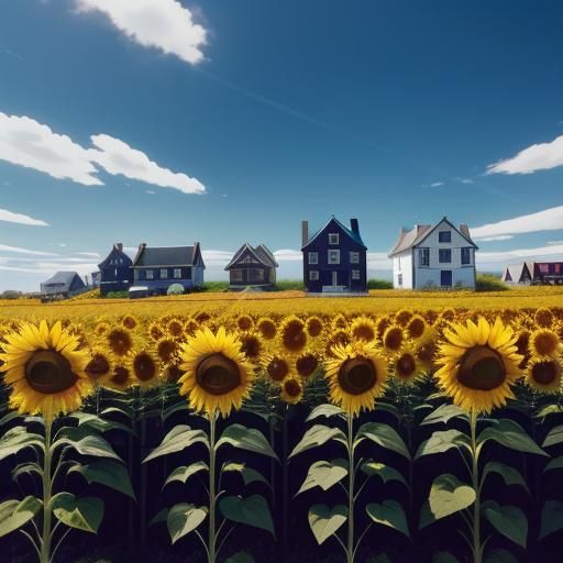 Dreamcore Sunflower Field - AI Generated Artwork - NightCafe Creator