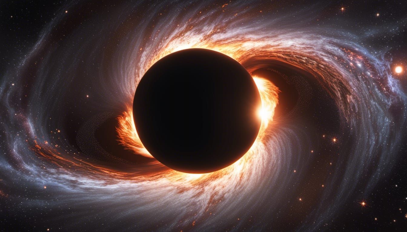 Black hole vacuuming death star - AI Generated Artwork - NightCafe Creator