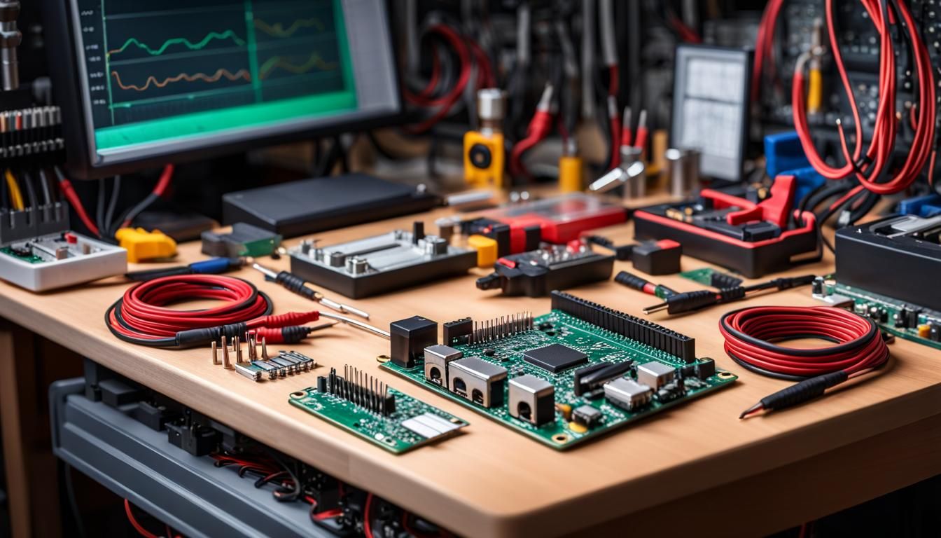 Electronics technicians workbench - AI Generated Artwork - NightCafe Creator