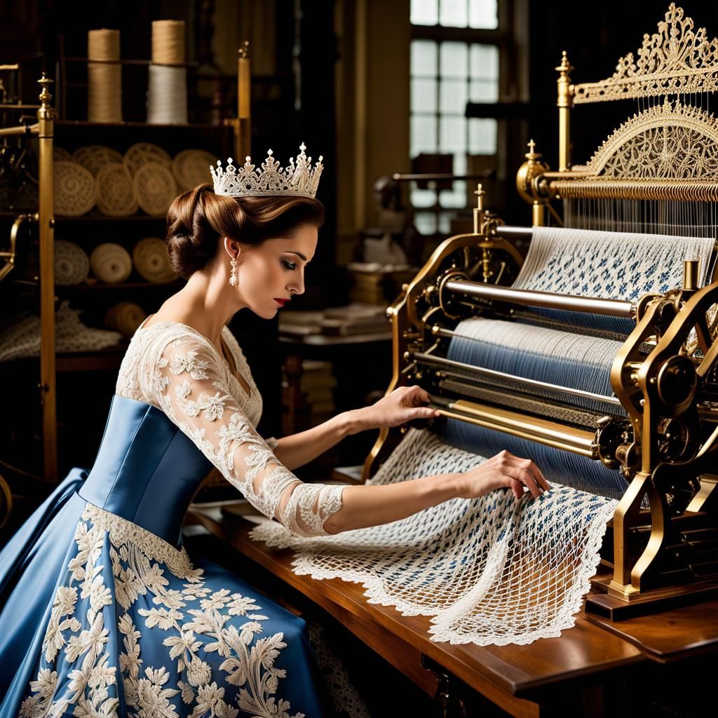 Queen making lace - AI Generated Artwork - NightCafe Creator