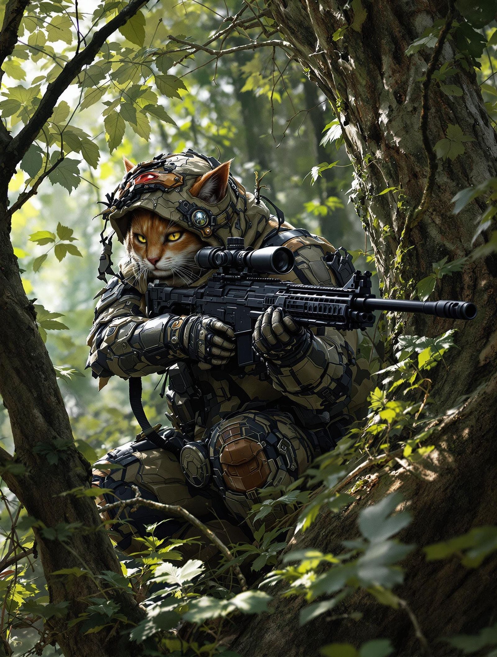 Felinid sniper - Felinid Assassin in Stealth Mode