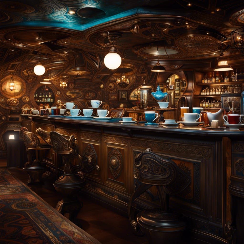 Cyberpunk Coffee Bar - AI Generated Artwork - NightCafe Creator