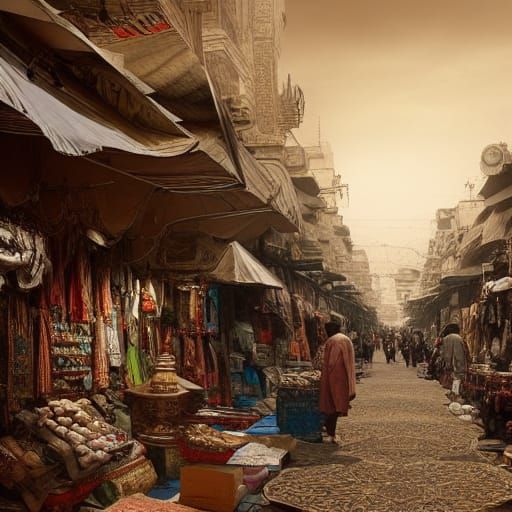 Kabul Bazaar - AI Generated Artwork - NightCafe Creator