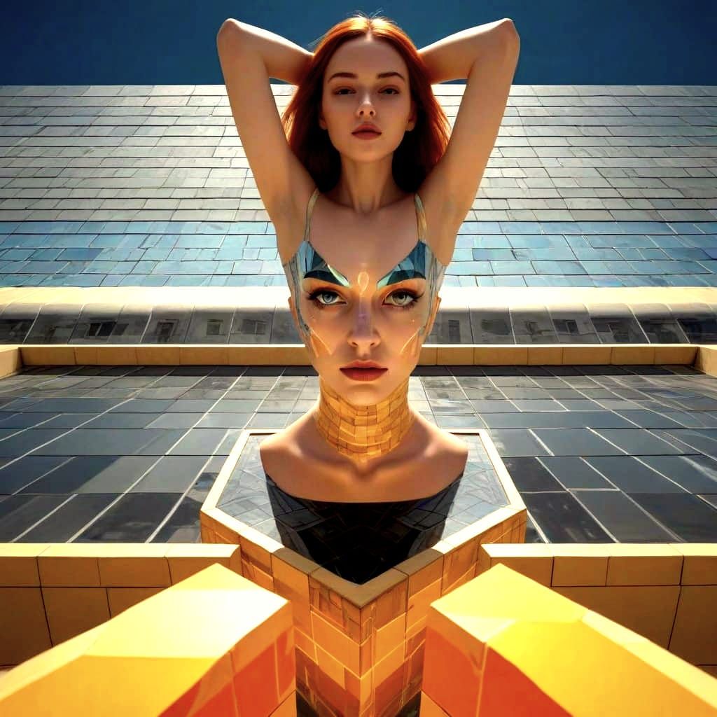 Surreal Dreamscape with Inverted Reality and Holog... - AI Art