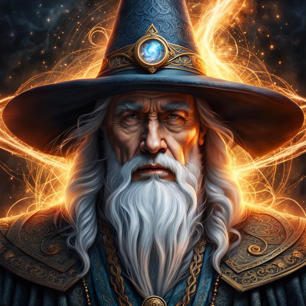 A beautiful highly detailed ornate intricate portrait of an old ...