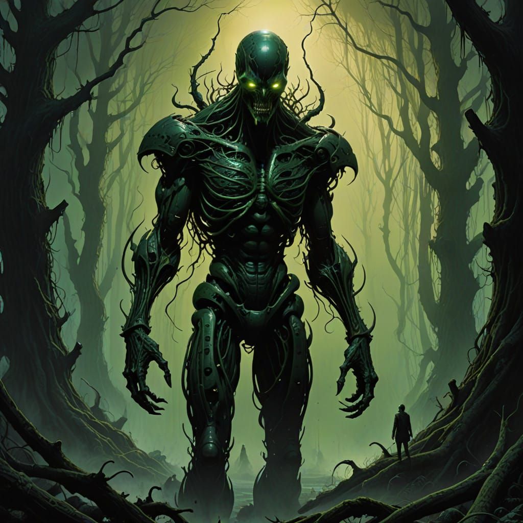 Tall Figure Possessed by Dark Entity in a Haunted ... - AI Art