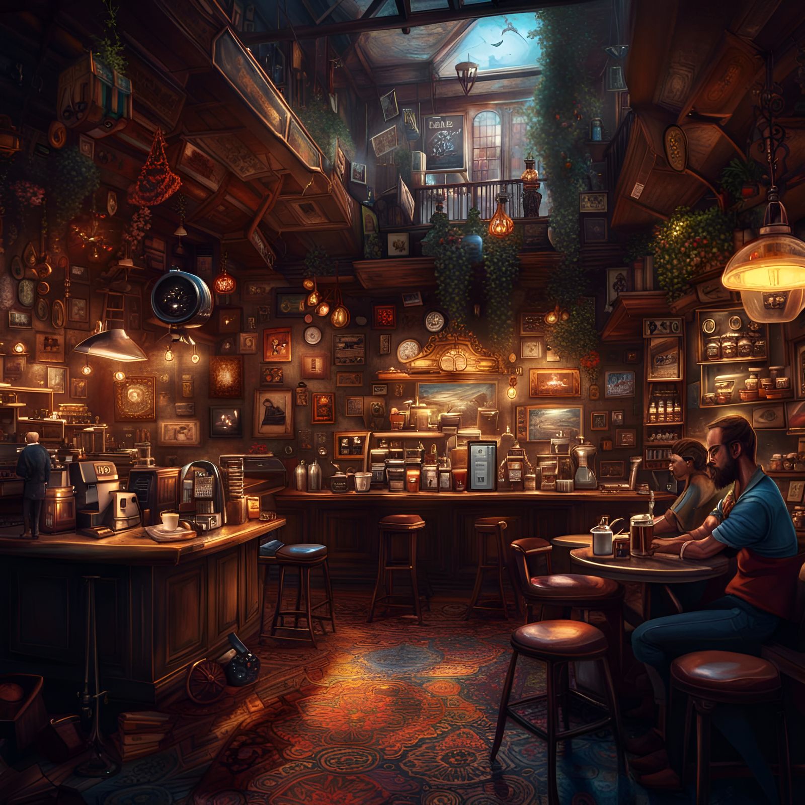 coffee shop Epic cinematic brilliant stunning intricate meticulously ...