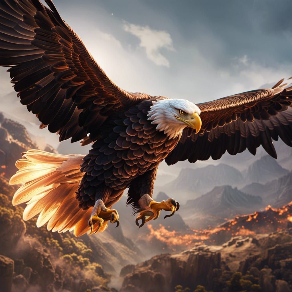 amazing eagle in flight - AI Generated Artwork - NightCafe Creator
