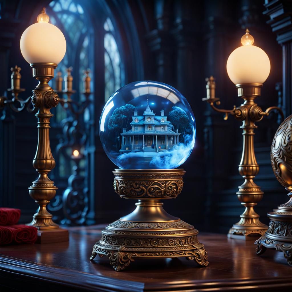 Crystal Ball With Disney Haunted Mansion In It - AI Generated Artwork ...