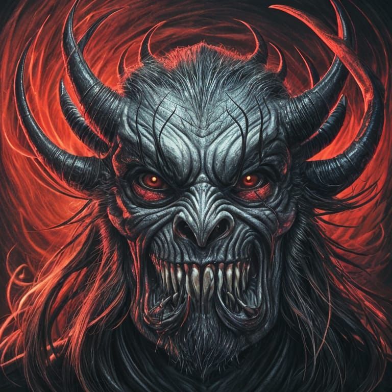 Demented legend demon - Grotesque Demon in Dark Fantasy Scen...