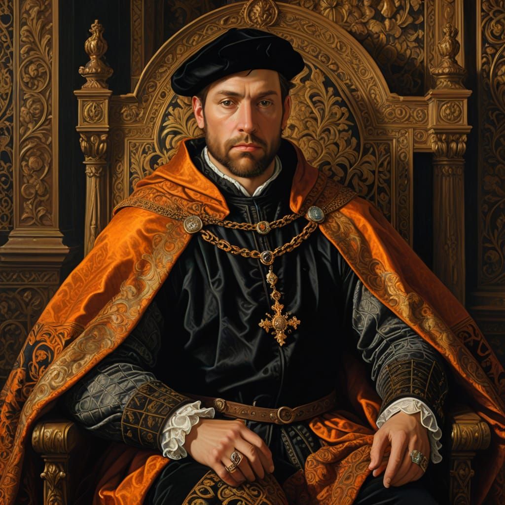 Wild orange Duke. Medieval style - Regal Medieval Duke in Vi...