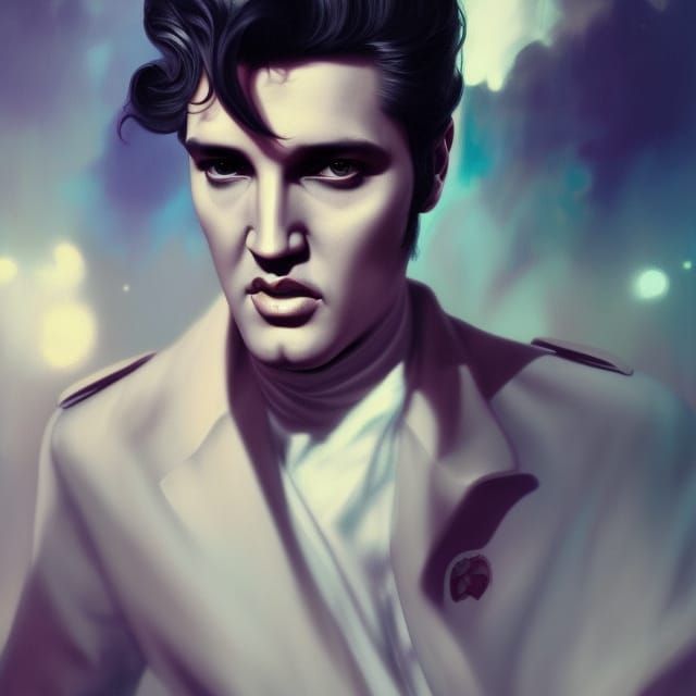 Portrait of Retro Elvis Presley - AI Generated Artwork - NightCafe Creator