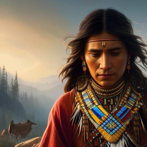 The ancient Native American teaches his grandchildren how to spot ...