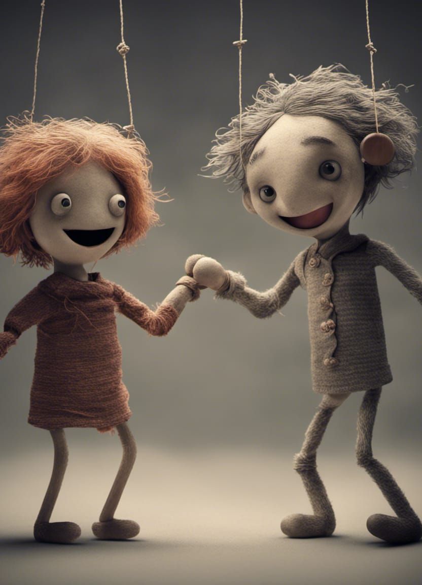 Dancing string puppets - AI Generated Artwork - NightCafe Creator