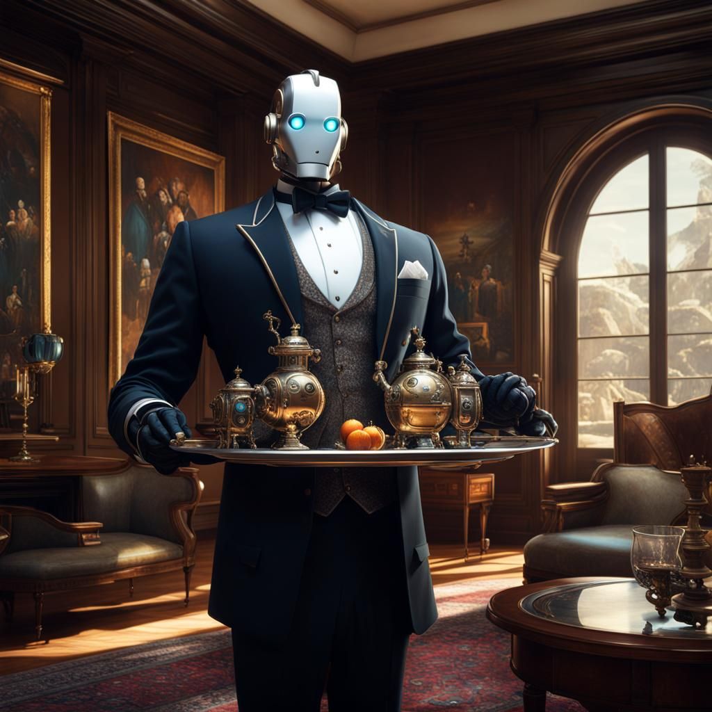 Robot butler - AI Generated Artwork - NightCafe Creator