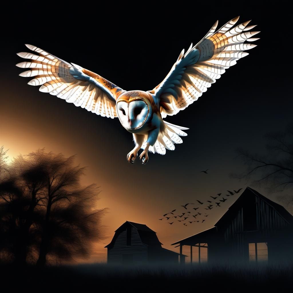 Barn owl………..run mouse……RUN!. - AI Generated Artwork - NightCafe Creator
