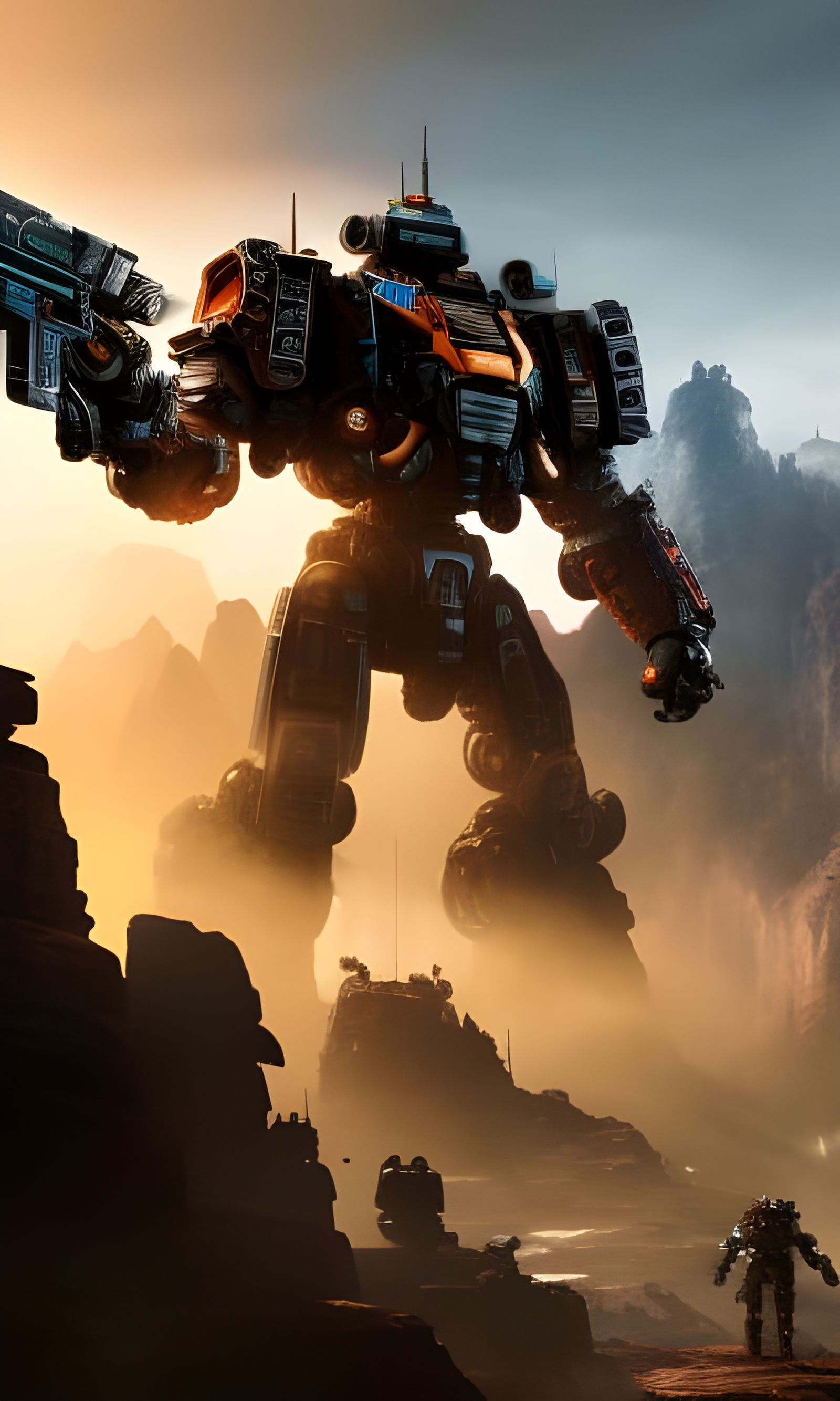 Titan III Mech - AI Generated Artwork - NightCafe Creator