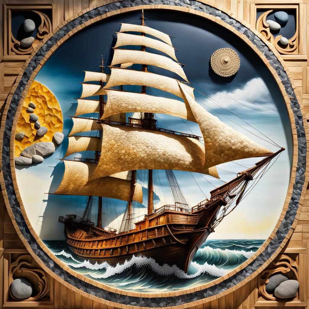 Wall decoration with wood, stone and textile textures - AI Generated ...