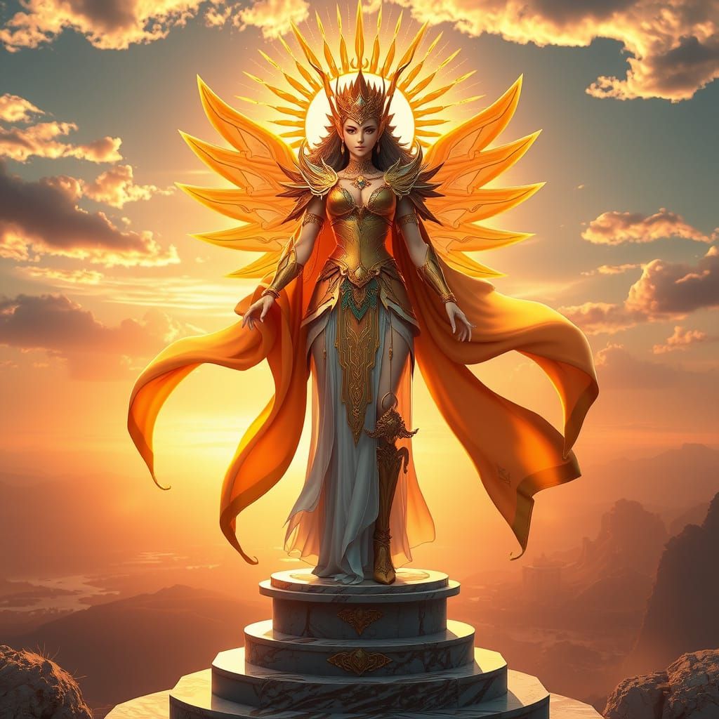 goddess of the sun - Regal Sun Goddess in Anime-Inspired 8K ...