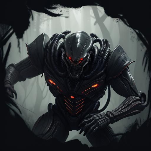 Xenomorph-Predator hybrid - AI Generated Artwork - NightCafe Creator