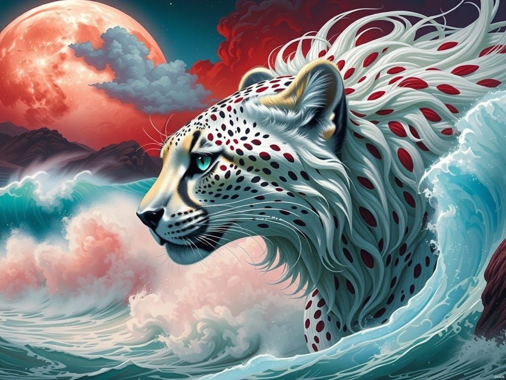 Cheetah King!! #2 - Cheetah King Under Turquoise Moonlight