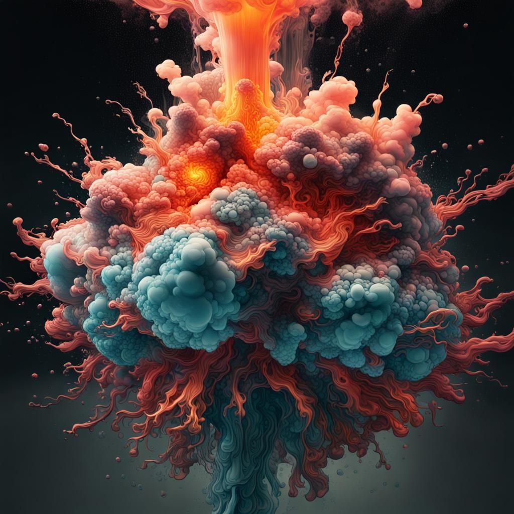 Hiroshima nuclear bomb,art, , water ink, ink water, ink cloud, alberto ...