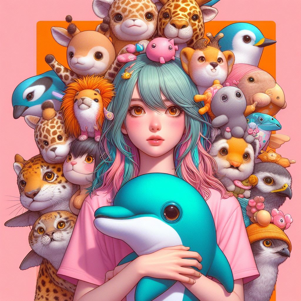 A girl and her stuffed animals - AI Generated Artwork - NightCafe Creator