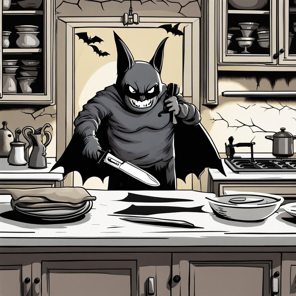 Batman Bone Evil in The Kitchen - AI Generated Artwork - NightCafe Creator