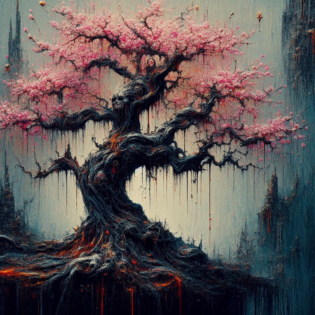 Cursed Cherry Blossum - AI Generated Artwork - NightCafe Creator