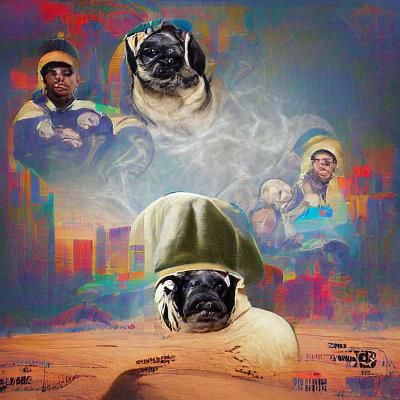pug rap album cover - AI Generated Artwork - NightCafe Creator