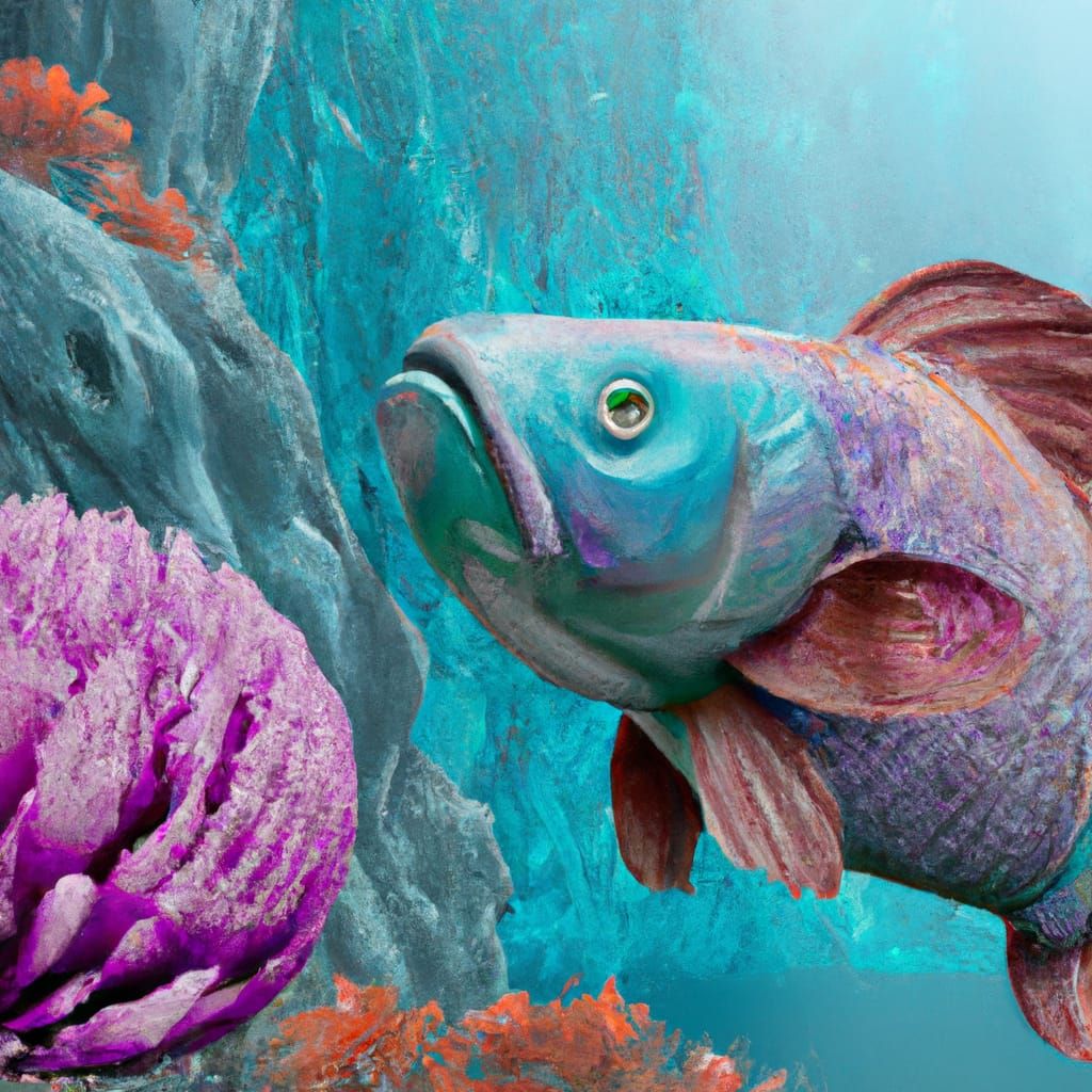 Generate a high-quality, 3D image of a fish with shimmering diamond ...