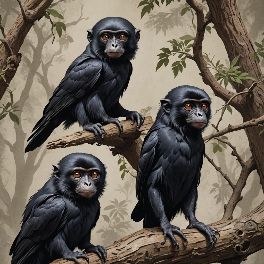 Raven Monkey Hybrid - AI Generated Artwork - NightCafe Creator