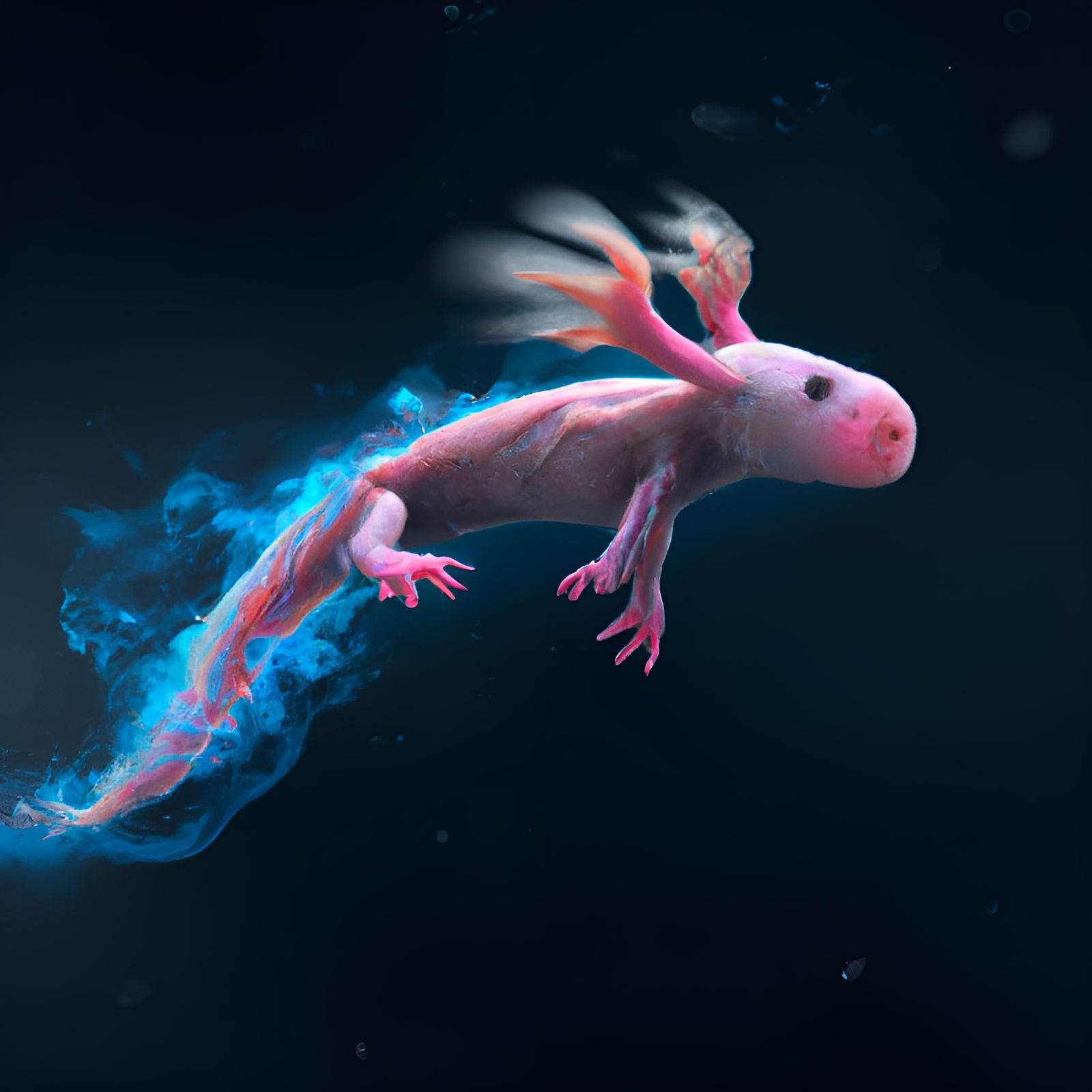 Photorealistic Axolotl flying in space - AI Generated Artwork ...