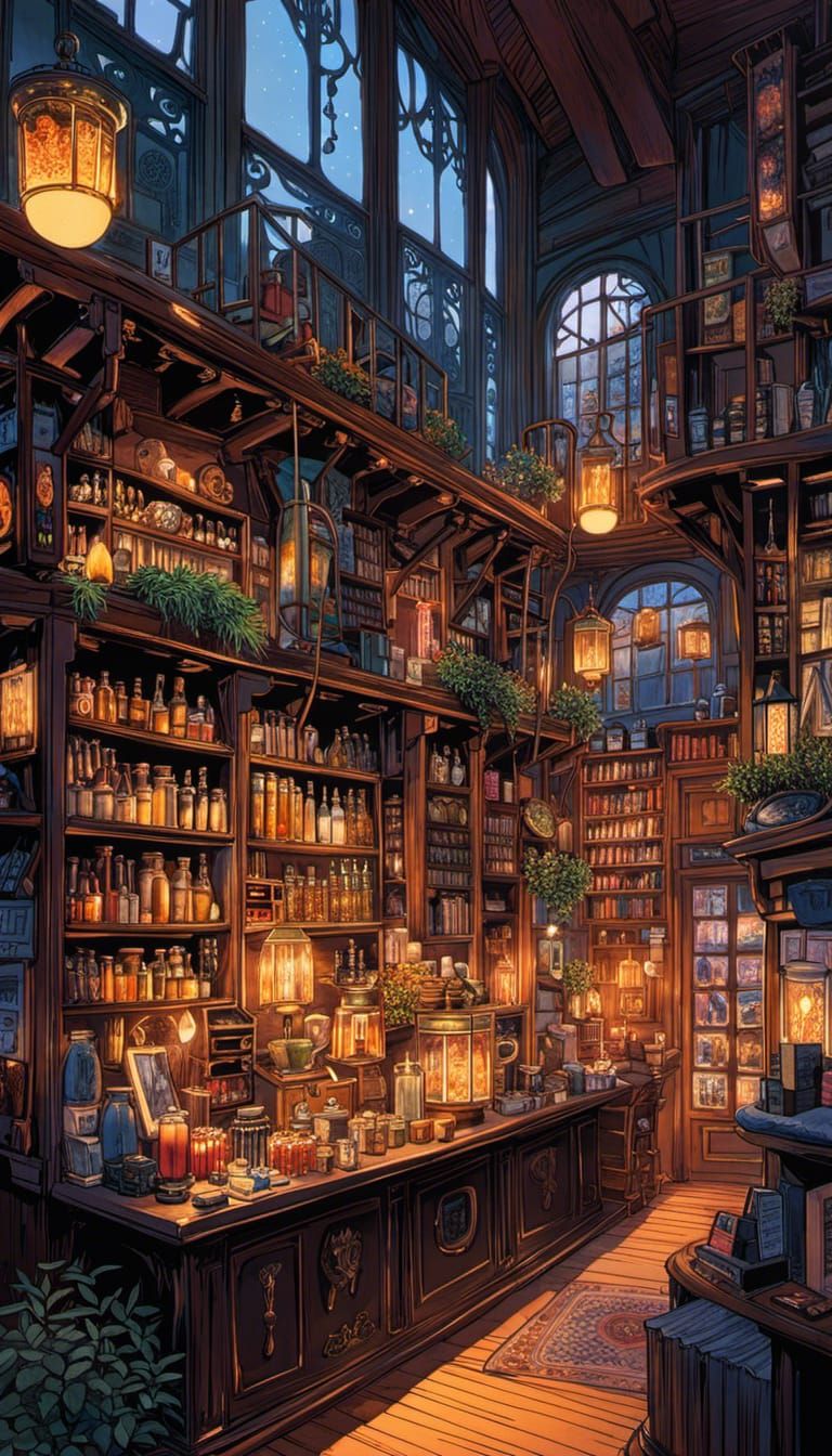 Potions & alchemy shop - AI Generated Artwork - NightCafe Creator